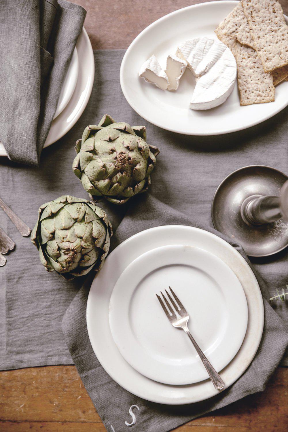 Table Linens Runner in Pewter - Heirloomed